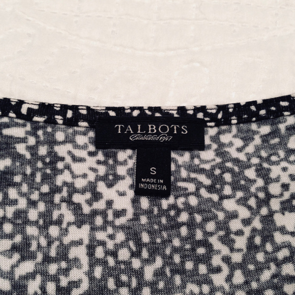 Talbots | Tops | Talbots Black And White 34 Sleeve Soft Knit Top | Poshmark